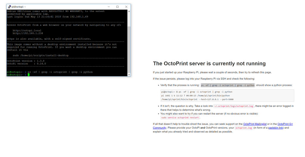 The Octoprint Server Is Currently Not Running Get Help Octoprint Community Forum 