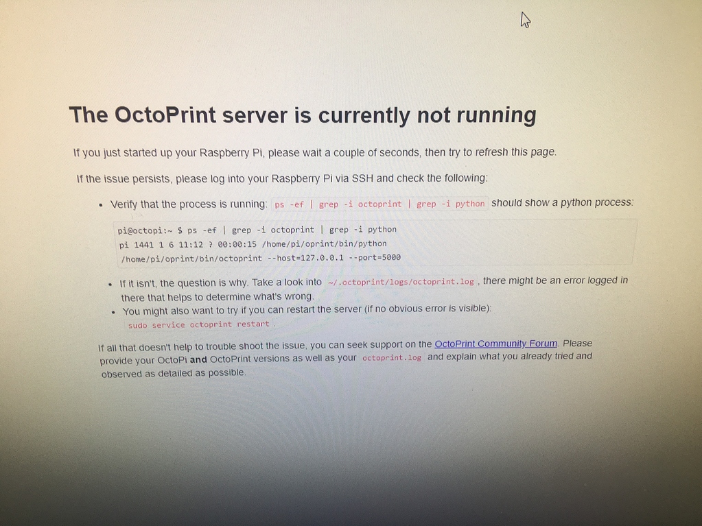 Octoprint falling - Get Help - OctoPrint Community Forum