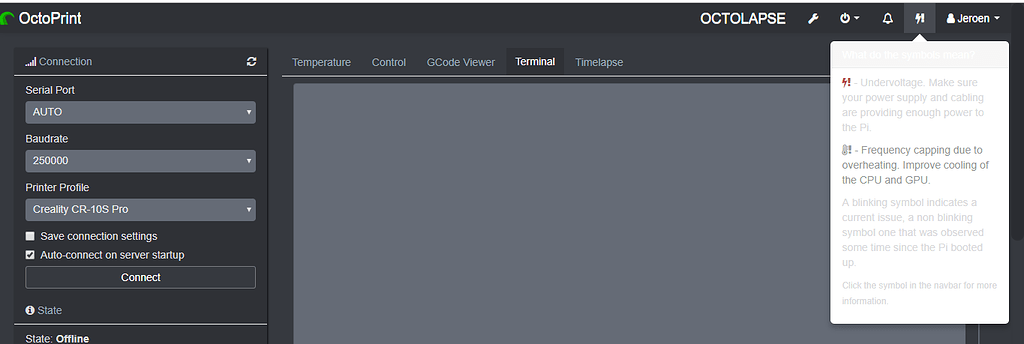 Undervoltage notification - Get Help - OctoPrint Community Forum
