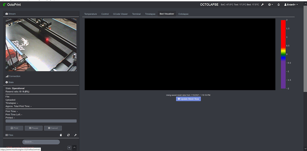 Bed visualiser displays black screen - Plugins - OctoPrint Community Forum
