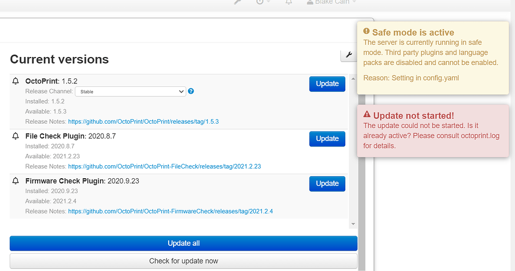 Octoprint Wont Update Get Help Octoprint Community Forum 