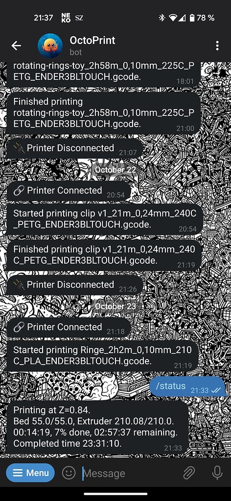 OctoPrint-Telegram time wrong - Get Help - OctoPrint Community Forum
