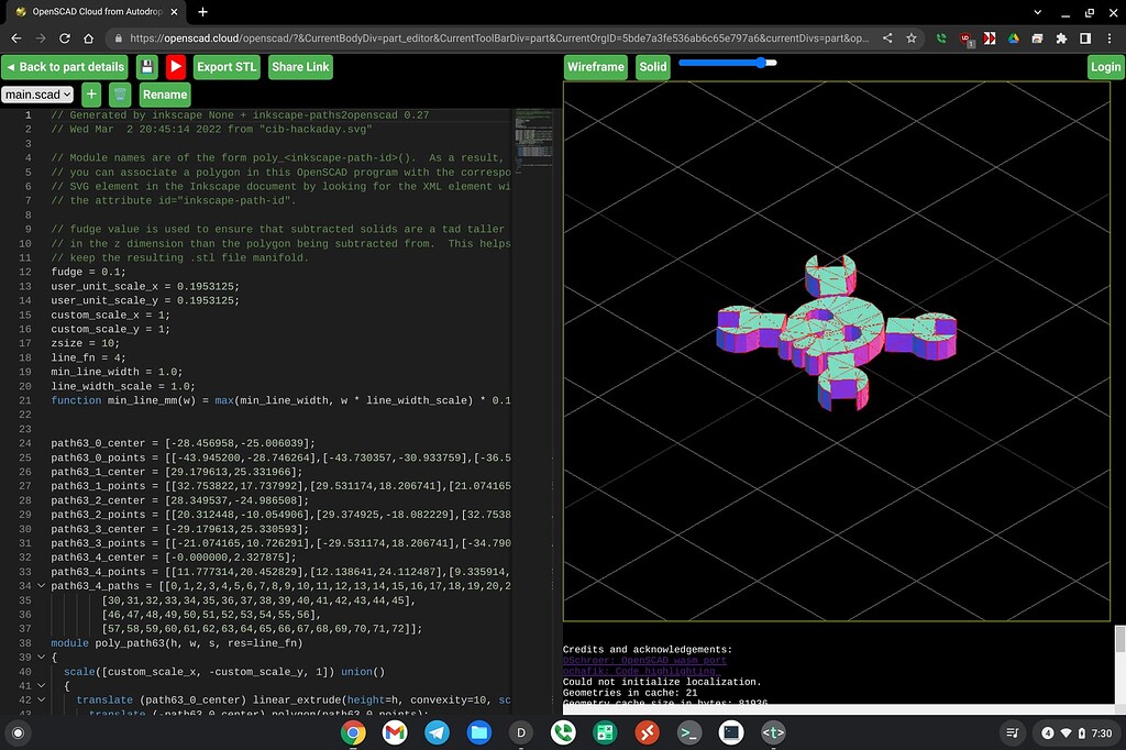 Openscad.cloud for browser based OpenSCAD - Showcase - OctoPrint ...