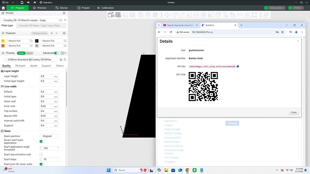 Can't copy API Key/ Password to Bambu studio - Get Help - OctoPrint ...