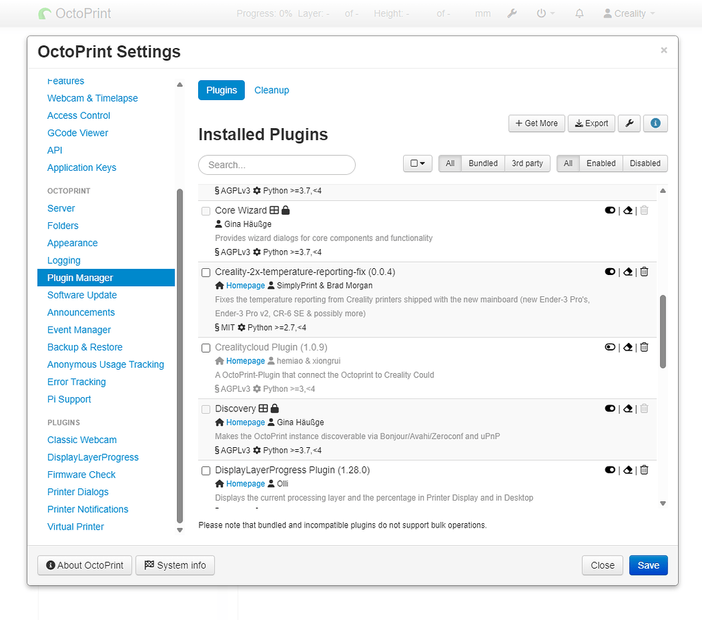 Creative Cloud plugin is disabled - Get Help - OctoPrint Community Forum