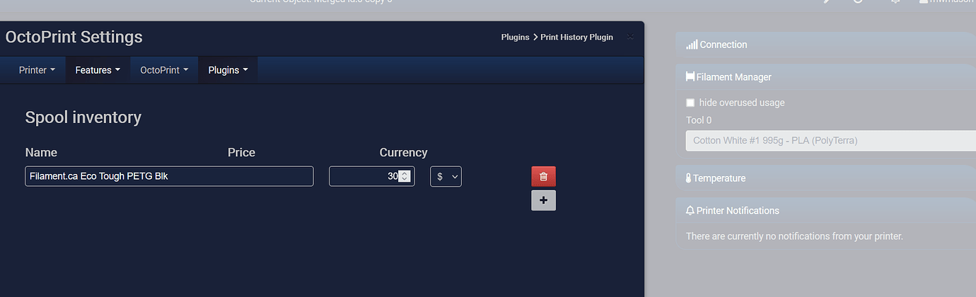 Filament Manager Vs Filament Manager Plugins Octoprint Community Forum