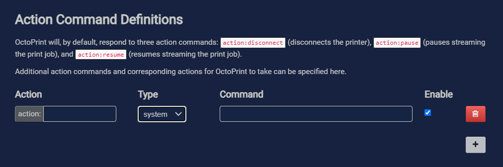 Trying to set up host action cmd's - Get Help - OctoPrint Community Forum