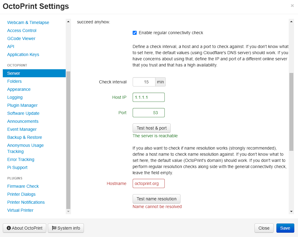 Octoprint Can Reach Server But Cannot Name Resolution Fails Networking OctoPrint Community Forum